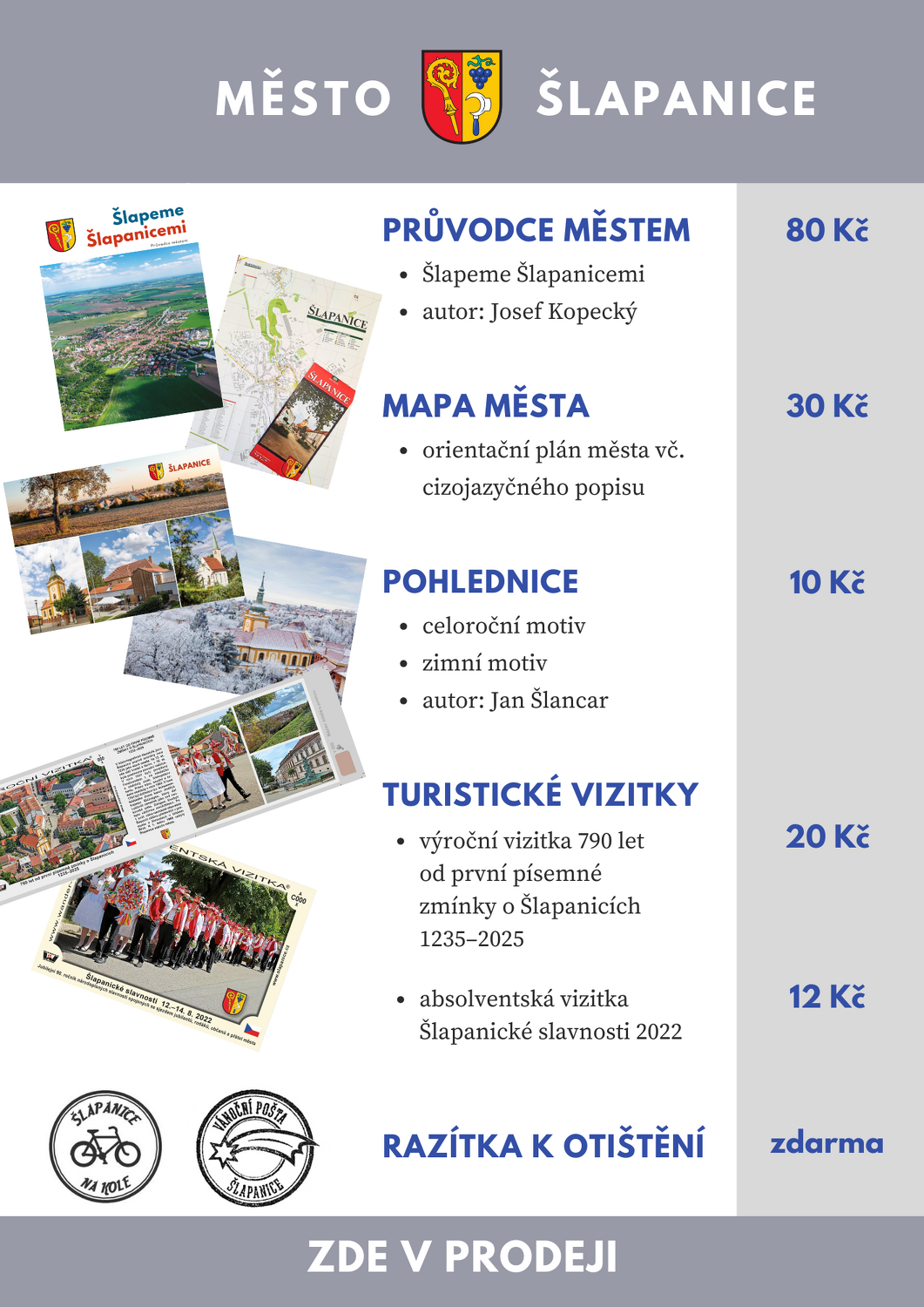 Upomínkové předměty - Město Šlapanice